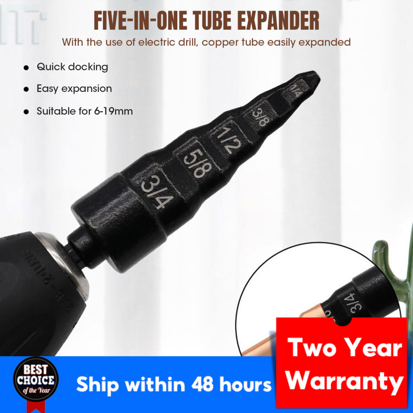 5 In 1 Air Conditioner Copper Pipe Expander Swaging Drill Bit Set Swage ...