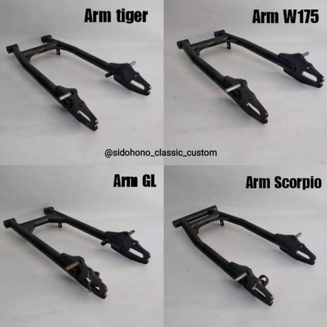 Custom Swing arm for GL Tiger kawasaki w175 scorpio black pipe | Shopee ...