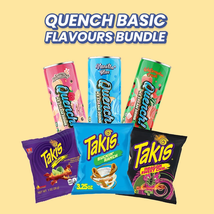 Quench & Takis Classic Bundle! | 3 Classic Quench Flavours + 3 Classic ...