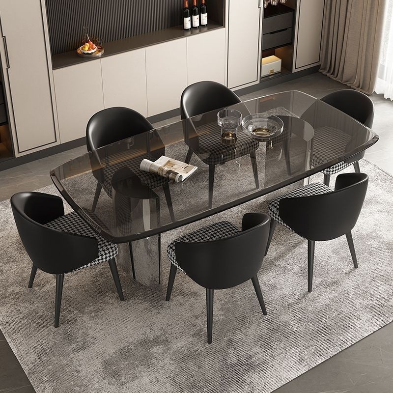 [Sg seller] Dining Table Tempered Glass Household Dining Table ...