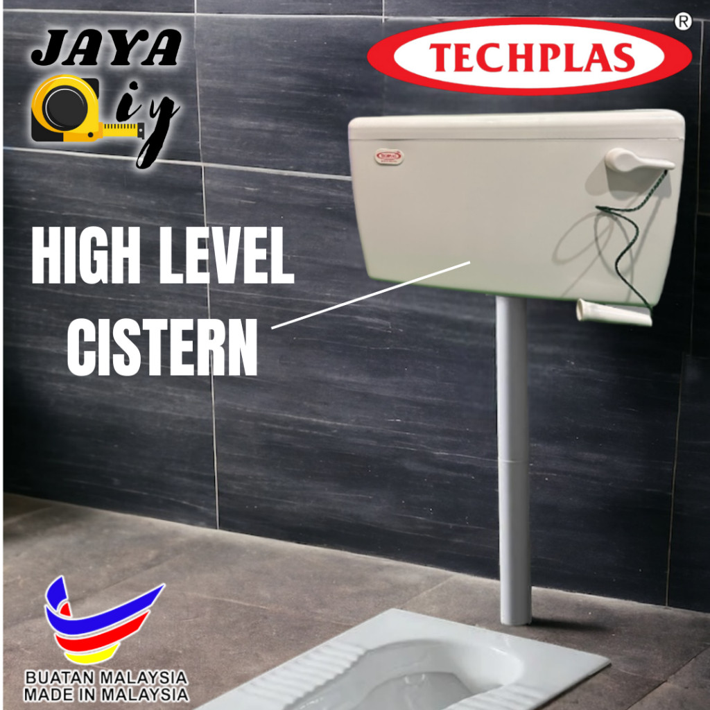 Techplas High Level Plastic Cistern Toilet / Pam Tandas Kotak Jamban ...