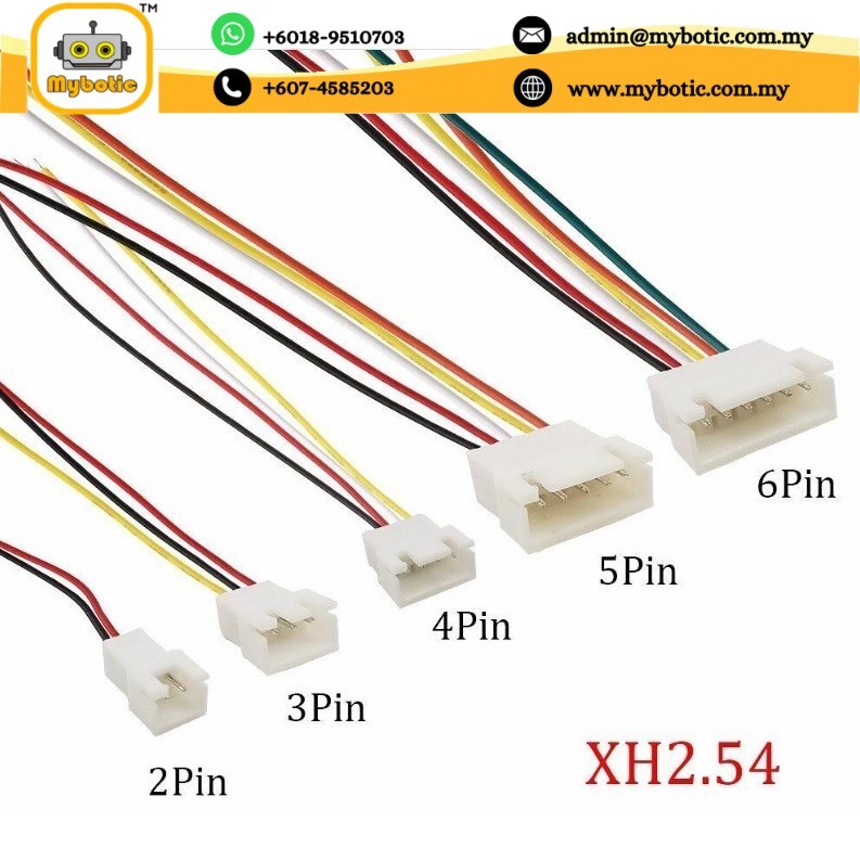 XH2.54 Male Connector Cable 2P 3P 4P 5P 6P (20cm) | Shopee Singapore