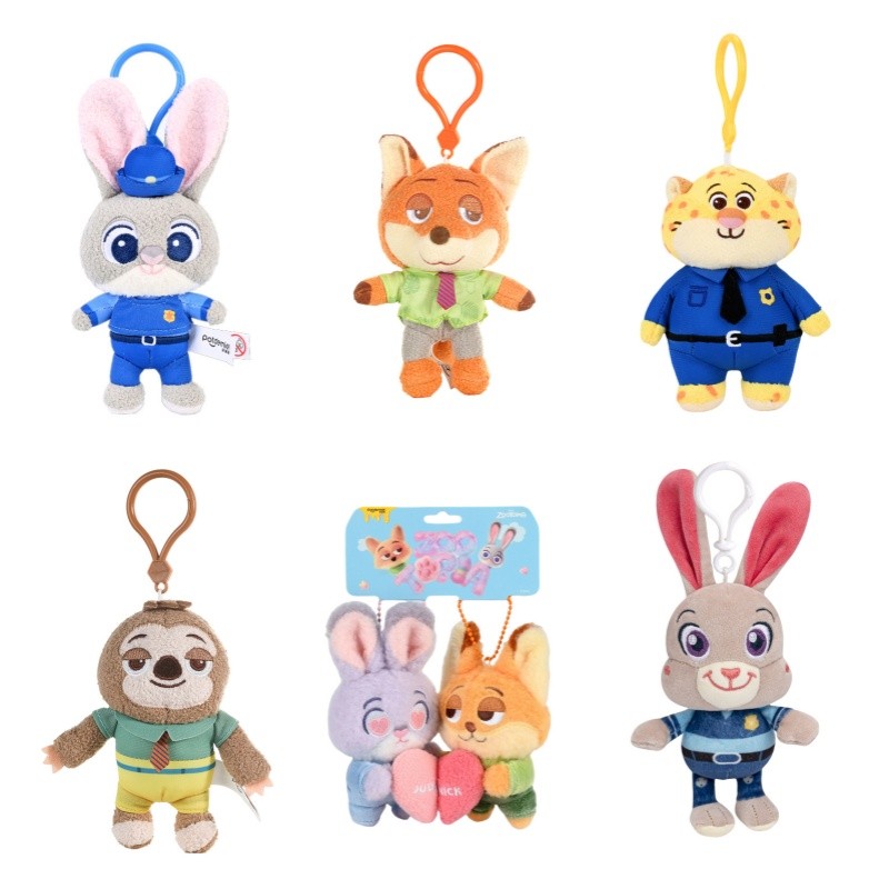 Cute Anime Movie Zootopia Plush Toy Keychain Fox Nick Wilde Rabbit Judy ...