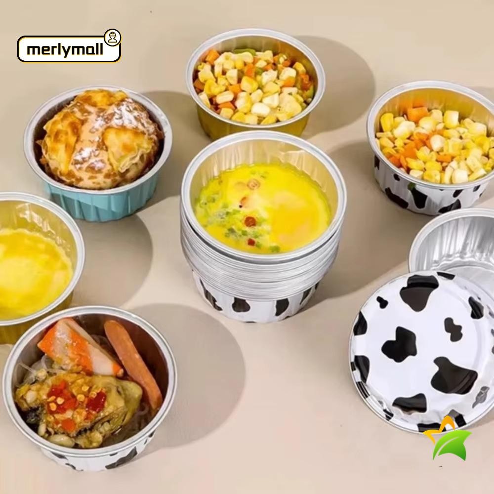 MERLYMALL 10pcs Aluminum Foil Tin Cup, Small Baking Cake Tool Pudding ...