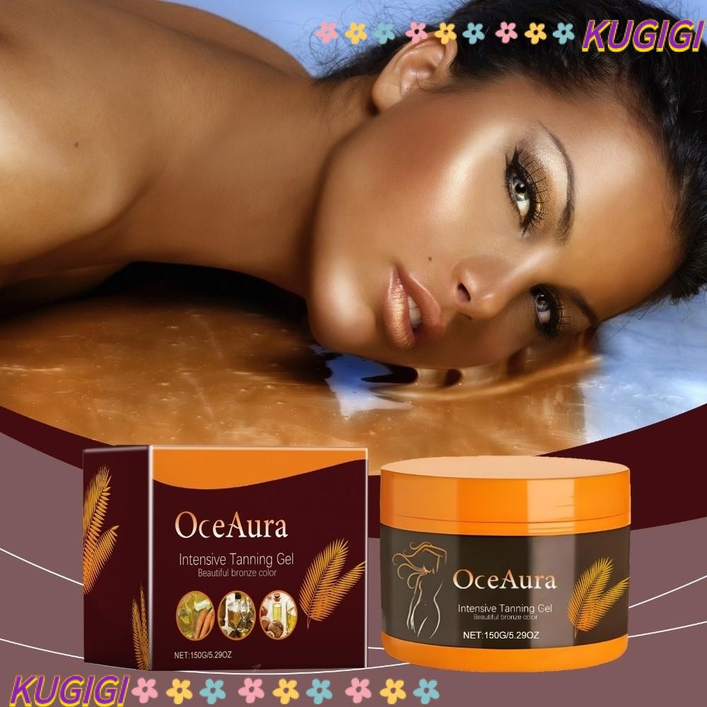 KUGIGI Body Tanning Gel, Radiation Protect Moisturizing Sunless Tanning Accelerator Cream, Shiny ...