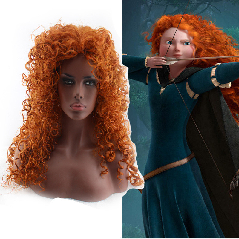 Merida Brave Princess Cosplay Anime Wig High Elasticity Synthetic Hair ...
