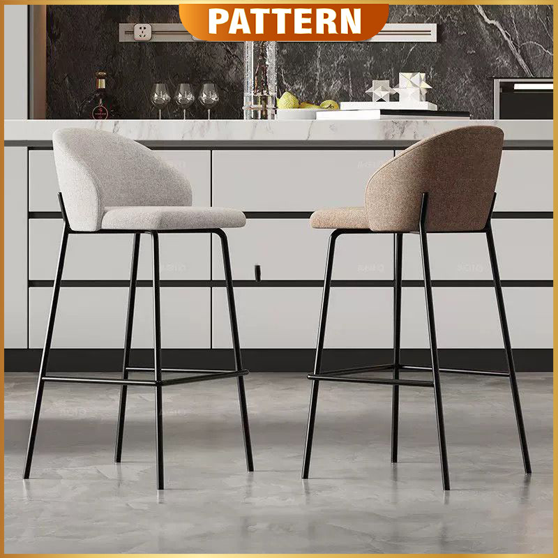 PATTERN Modern High Bar Stool Chair with Backrest Bar Chair High Chair ...