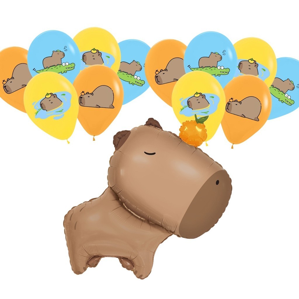 New Capybara Theme Aluminum Foil Balloon Set Cute Cartoon Animals ...