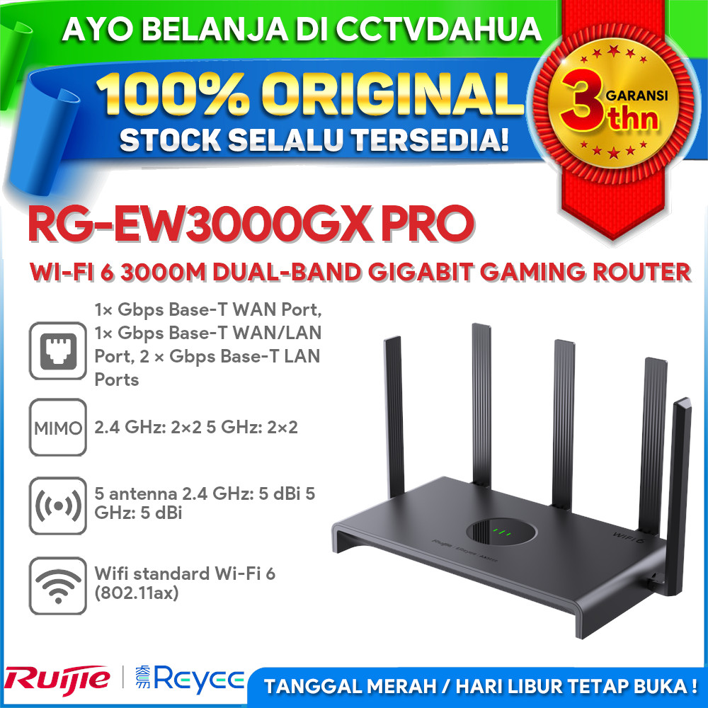 Ruijie REYEE RG-EW3000GX PRO WI-FI 6 3000M DUAL-BAND GIGABIT GAMING ...