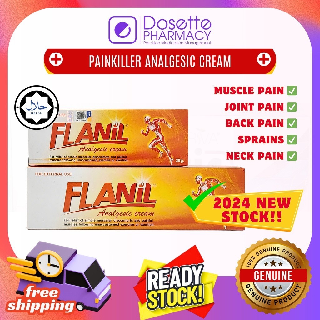 FLANIL CREAM 60G & 30G (EXP: 12/2025) - ANALGESIC PAINKILLER FOR MUSCLE ...
