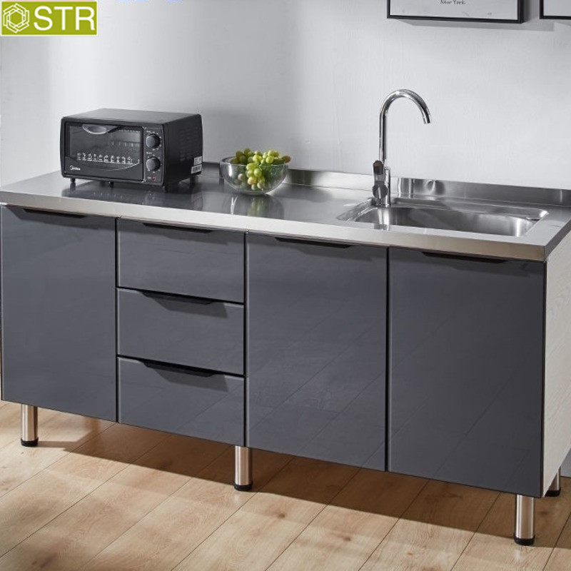 Kitchen Cabinet Simple Cabinet Stove Cabinet Stainless Steel Cupboard ...