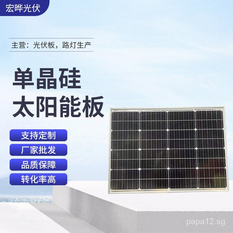 Monocrystalline Silicon Solar Panel 100W Photovoltaic module Single ...