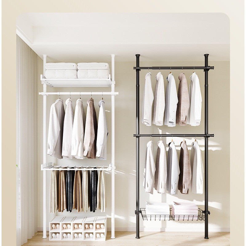 local stock Heavy duty Standing Clothes Rack DIY Wardrobe Combination ...