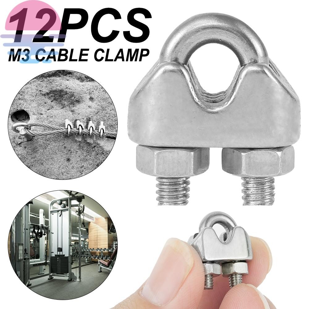 12pcs U type clamp Wire Rope Clips 304 Stainless Steel Heavy Duty Wire ...