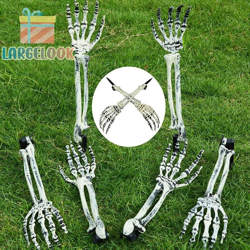 [largelookS] 1pair Halloween Scary Props Model Plastic Skeleton Hands ...
