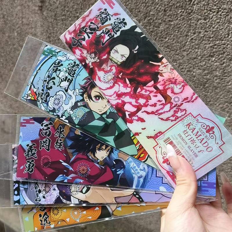 1Pcs Anime Demon Slayer kimetsu no yaiba laser bookmark Kamado Tanjirou ...