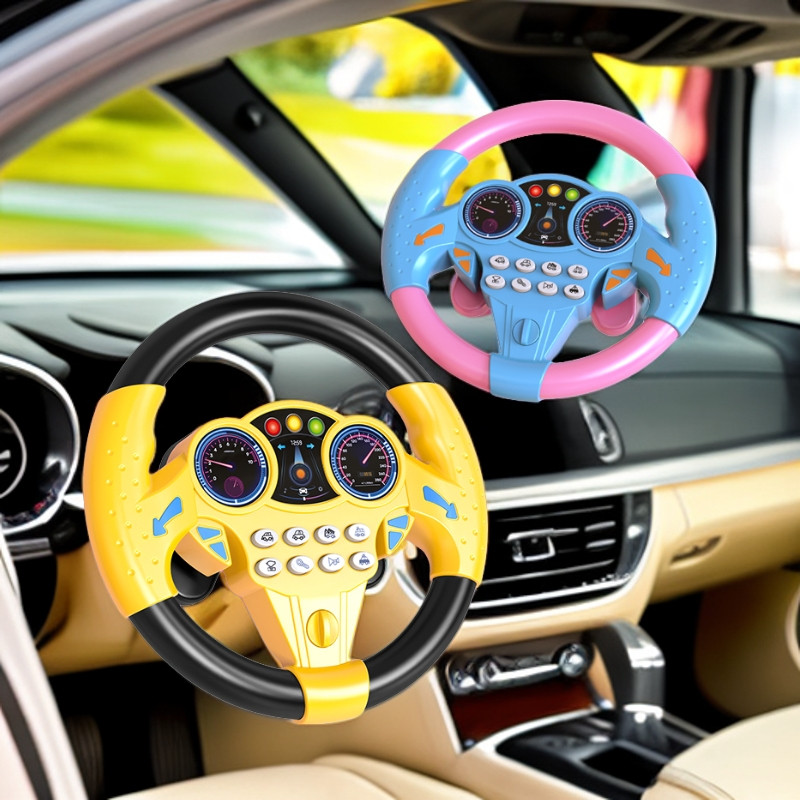 Children's Toy Steering Wheel Co-Pilot Driving Car Simulator Simulation ...
