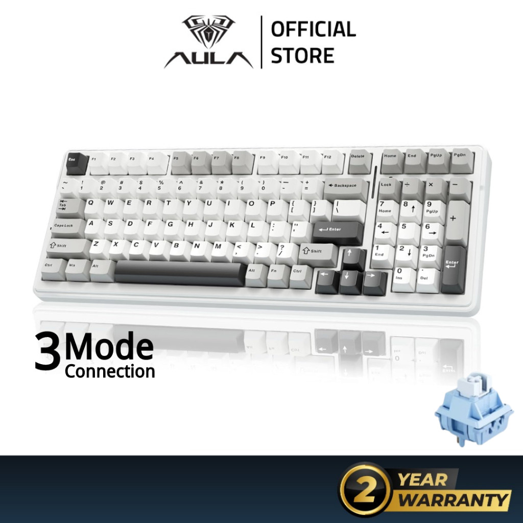 AULA F99 Customized Mechanical Keyboard 99 keys The 3 Mode Hot-swap ...