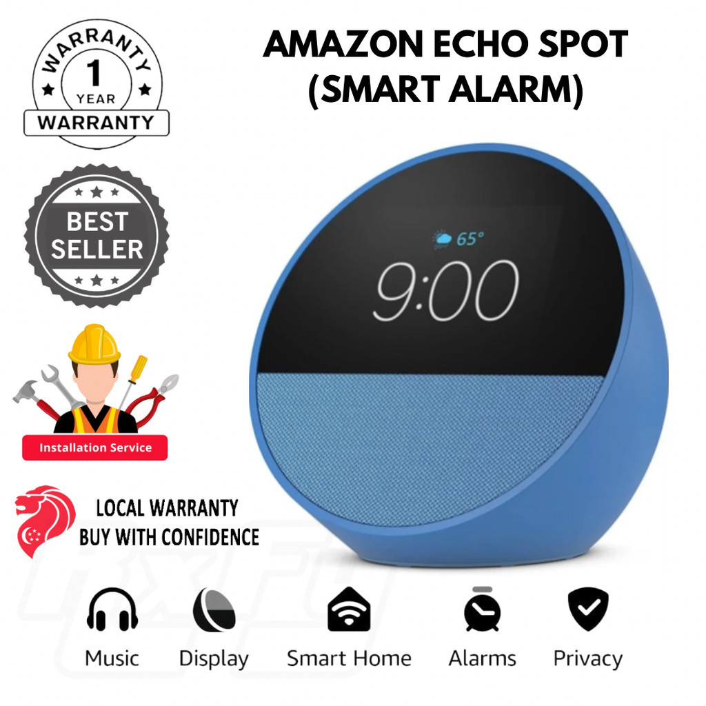 All-new Amazon Echo Spot (2024 release), Smart alarm clock with vibrant ...