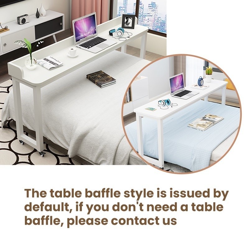 Double Computer Table Mobile Cross Bed Table With Wheels Wooden Laptop ...