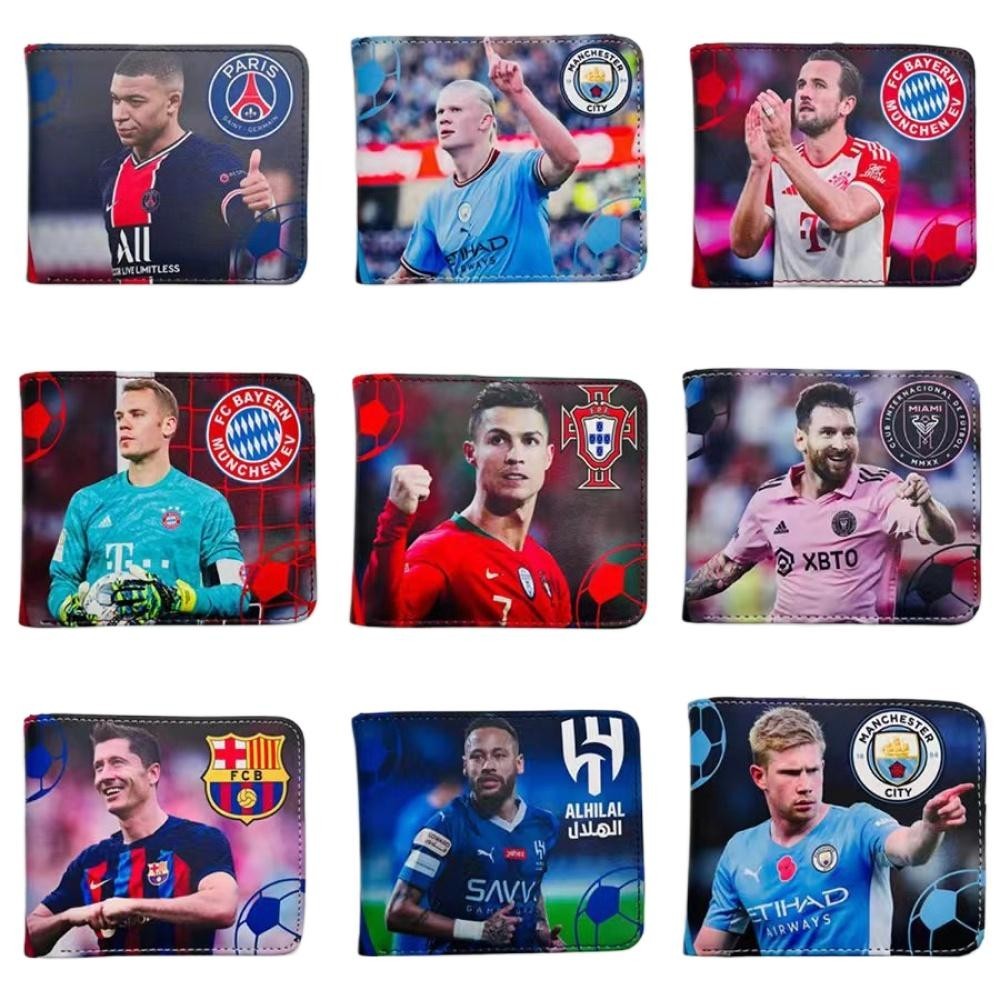 Full Color Printing Short Fold Wallet World Football players Team Coin ...