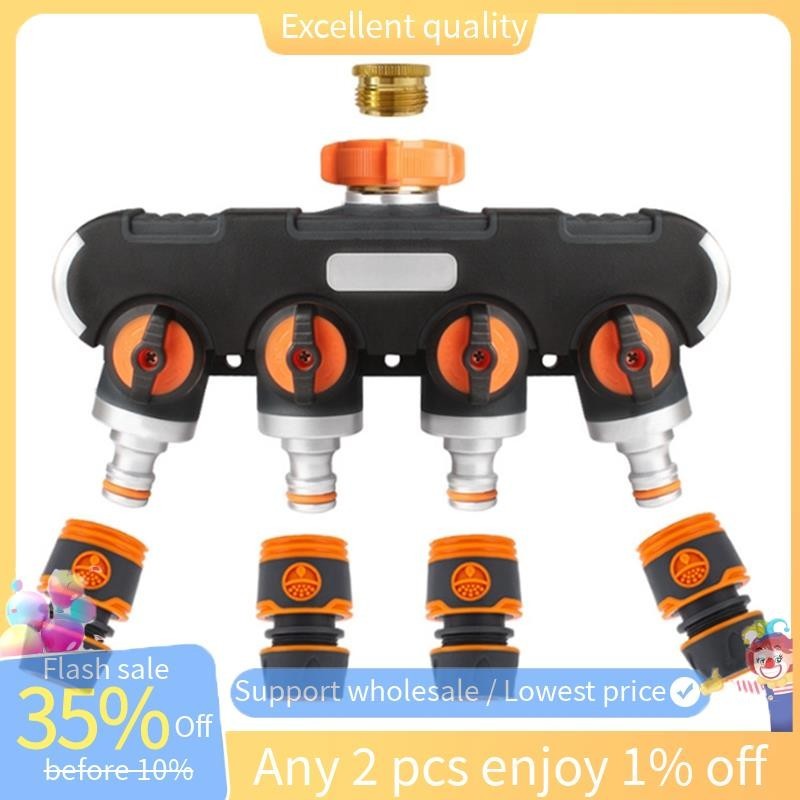 In stock-4 Way Tap Connectors Water Flow Regulator for Garden Hose Pipe ...