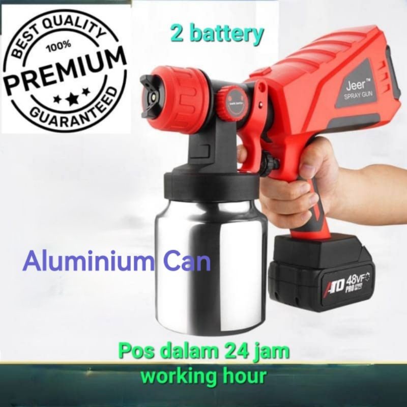 PA Premium Cordless Electric Spray Gun High Power Home Paint Sprayer ...