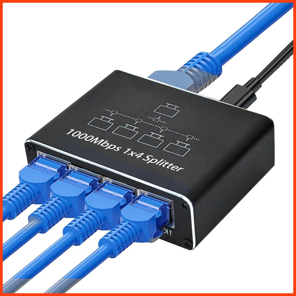 Extra Ethernet Ports For Router Ethernet Splitter 1 To 4 1000Mbps RJ45 ...
