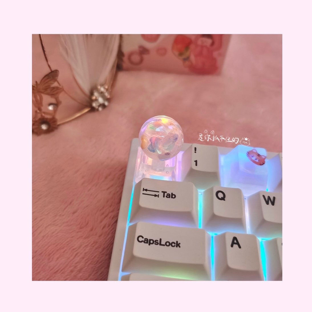 Diy Resin Transparent Crystal Ball Keycap Cross Axis Mechanical ...