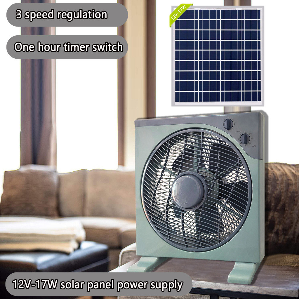 DC Solar Air Fan Mini Exhaust Fan 17W Solar Panel+12V Industrial Desk ...