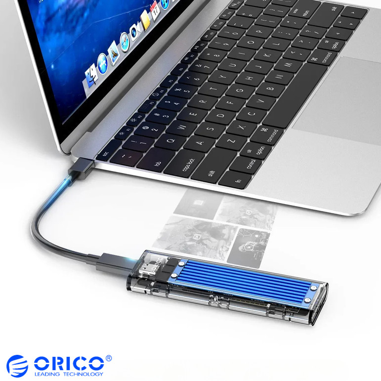 ORICO M2 SSD Case M.2 NVME SSD Enclosure M.2 to USB C Transparent Hard ...