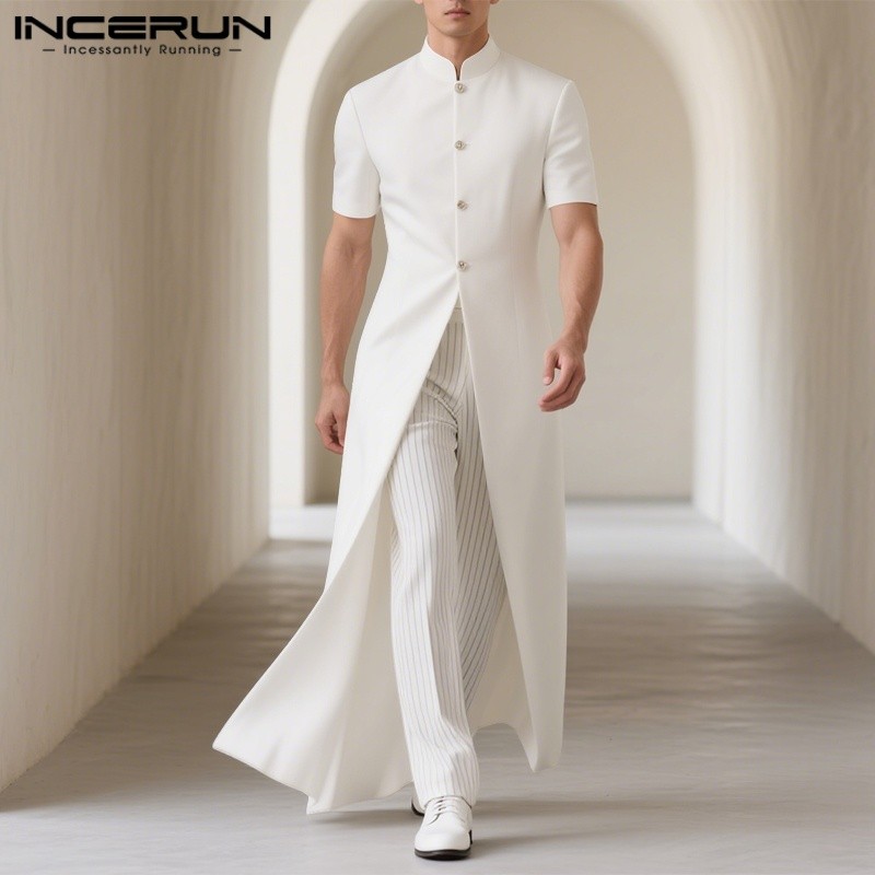 INCERUN men's fashionable slit long sleeved suit jacket | Shopee Singapore