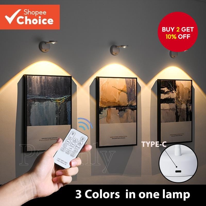 Led Motion Sensor Wireless Night Light Wall Lamp USB TYPE-C ...