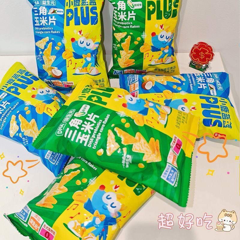 0902 Fawn Blue Blue PLUS Triangular Corn Chips 30g Non-Fried Potato ...