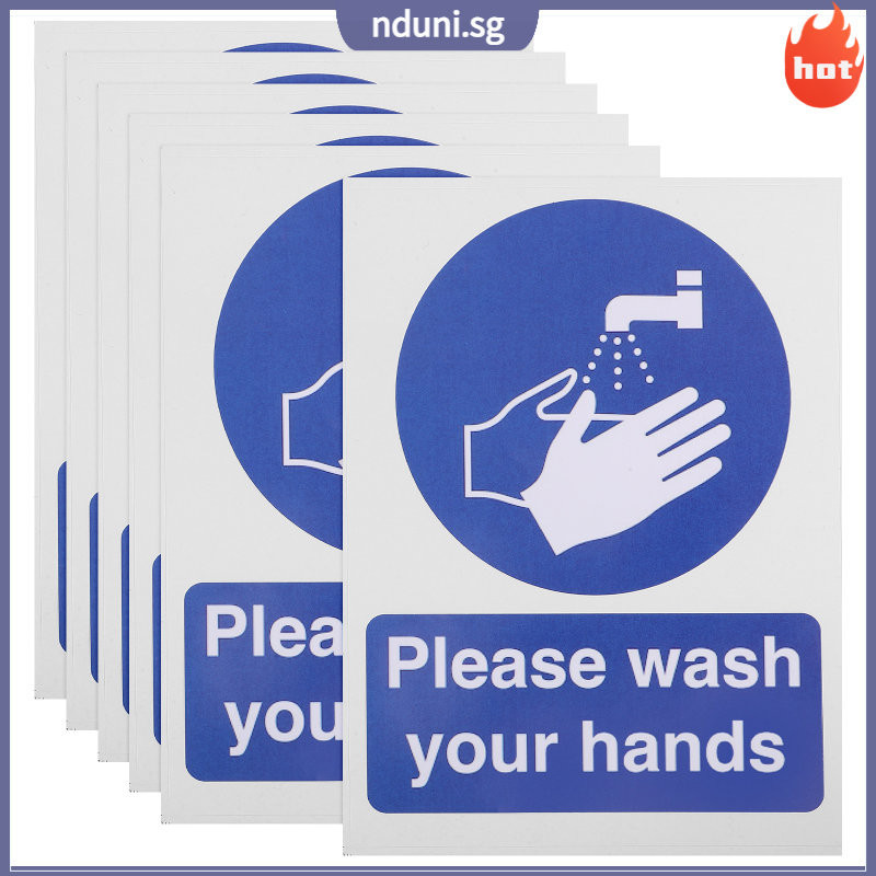 Hand Washing Stickers Safety Informative Sign Please Your Decal Labels ...