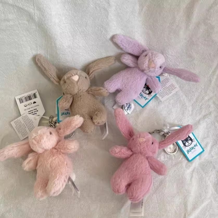 JELLYCAT Bashful Bunny Bag Charm Cute Rabbit Plush Keychain Bag Pendant ...