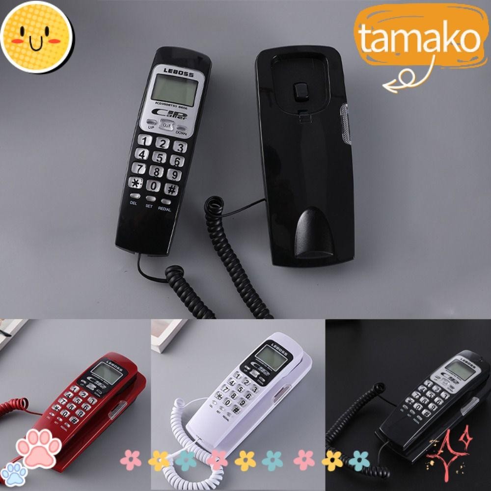 TAMAKO Corded Telephone, Wall Mounted Landline Handset Phone, Caller ID Desktop Compact Wired ...