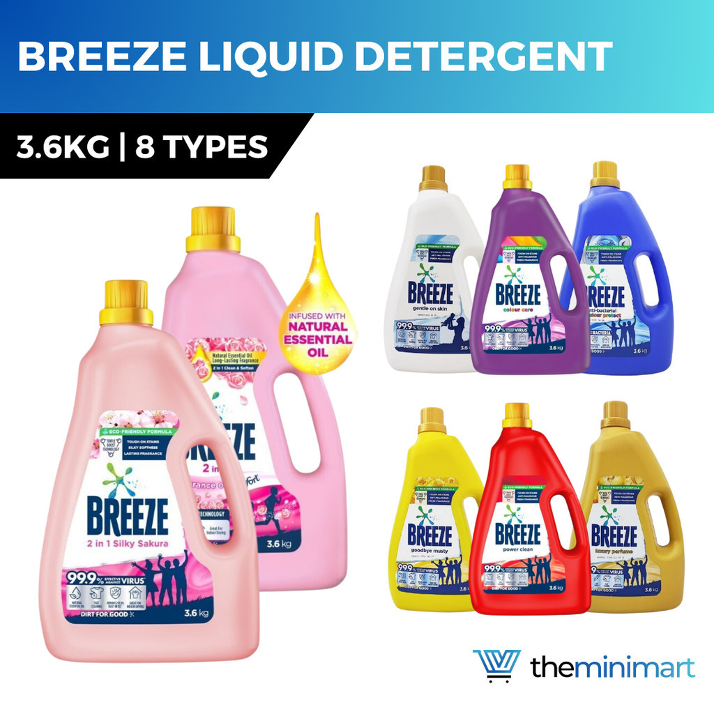 Breeze Liquid Detergent 3.6kg - Power Clean, Colour Care, Comfort ...