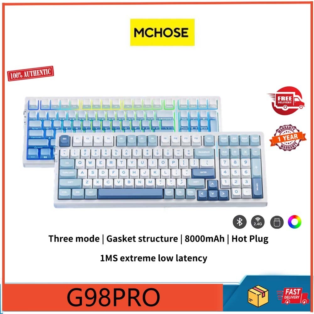 MCHOSE G98Pro three mode customized mechanical keyboard, gateway structure full key hot ...
