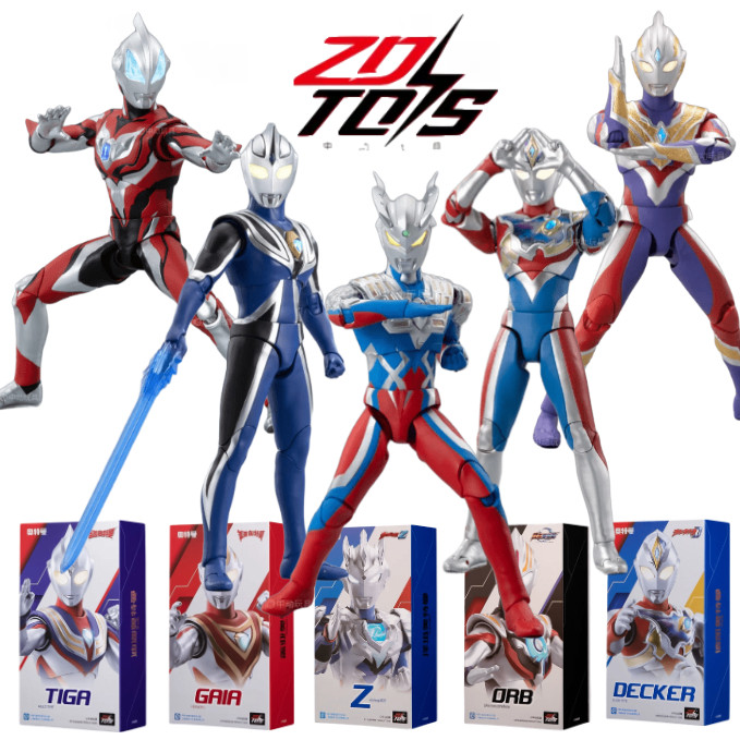 ZD Toys Ultraman Tiga Ultraman Zero Action Figure Joint Movable Agul ...