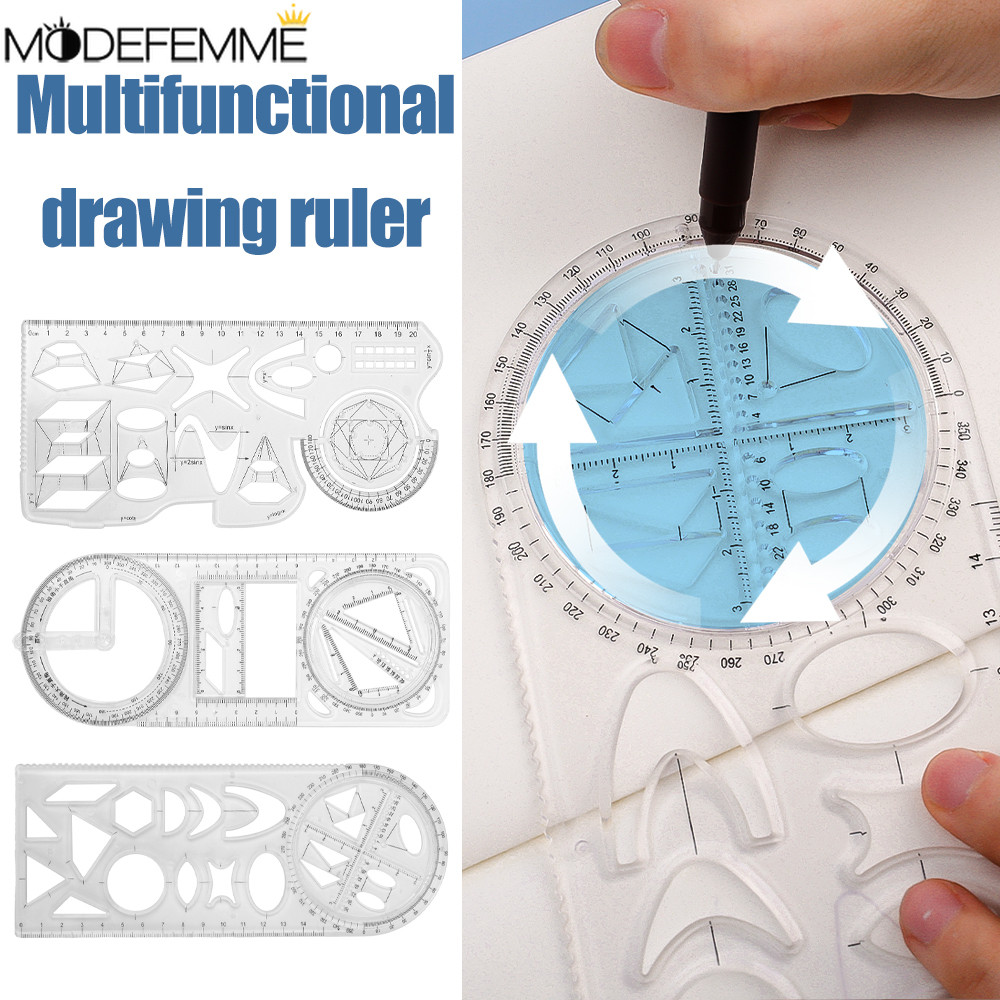 Multifunctional Geometric Ruler - 360 ° Movable Geometric Drawing Ruler ...