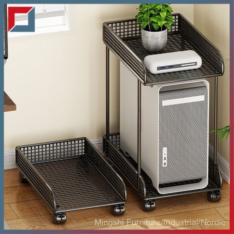 Desktop Computer Desk Host Bracket Movable Pulley Storage Rack Chassis ...