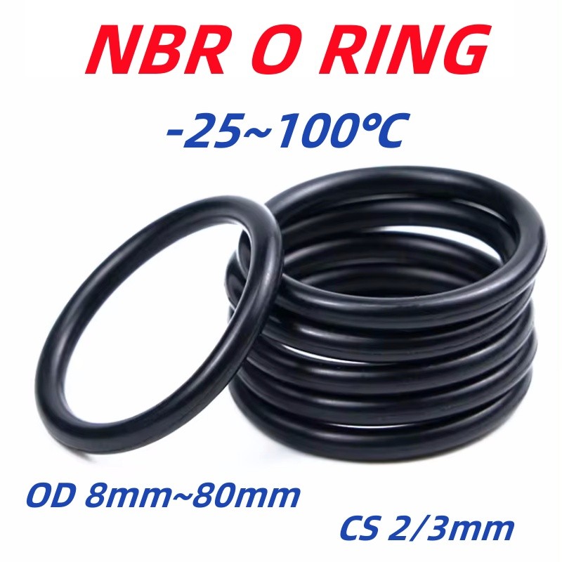 NBR Black Nitrile Rubber O Ring OD 8mm~80mm CS 2/3mm Gasket Rubber ...