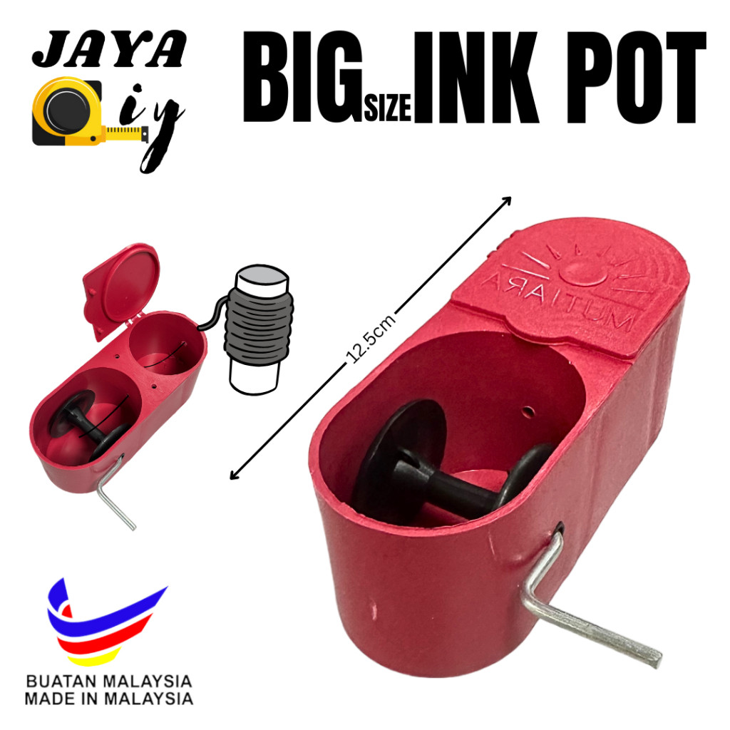 PVC Ink Pot Big Size MAK TAU 墨斗 PLASTIC INK POT RED / INK POT MERAH ...