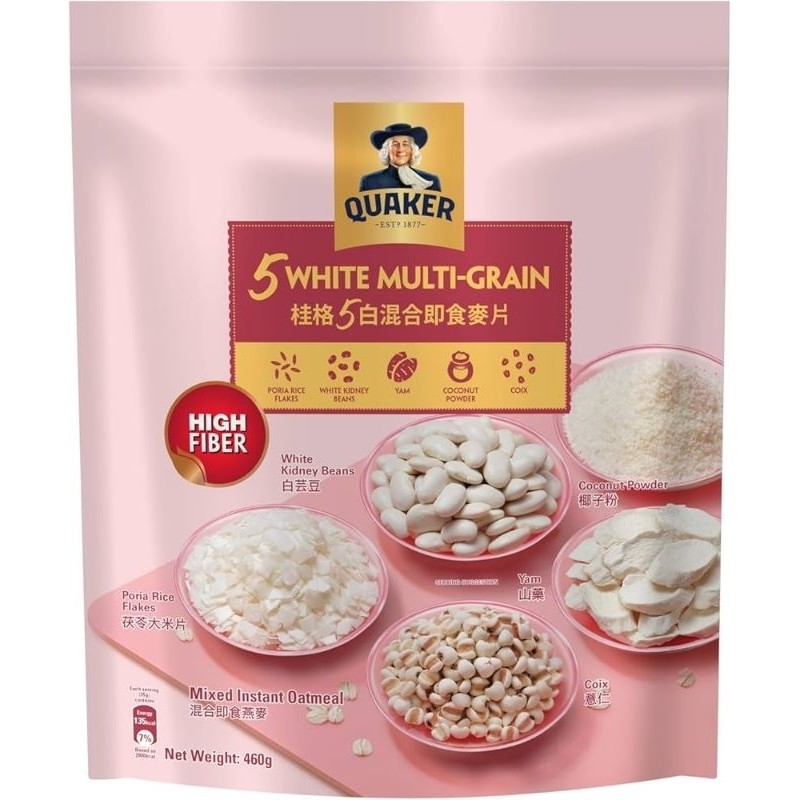 Quaker Five green pink Multi-Grain Cereal 480g 桂格 五红混合即食麦片 景甜代言 oatmeal ...