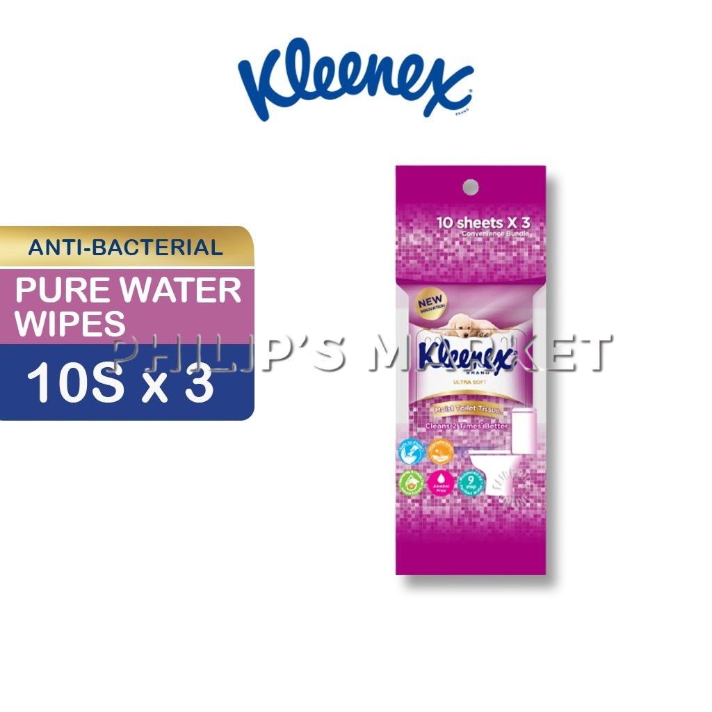 Kleenex Ultra Soft Moist Toilet Tissue (10s x 3) pack | Shopee Singapore