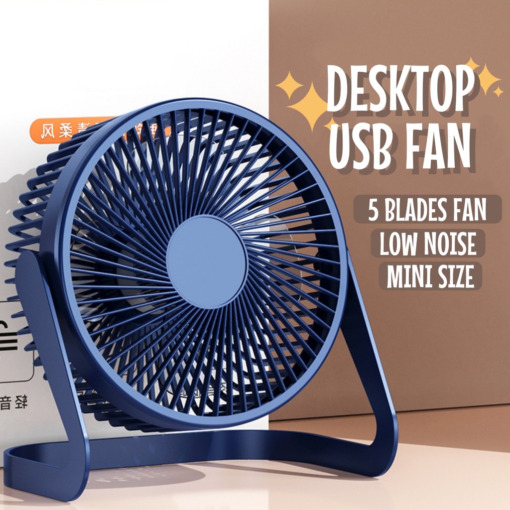5 Inch USB Fan Mini Fan Desk Fan 360 Rotation Portable Electric Table ...