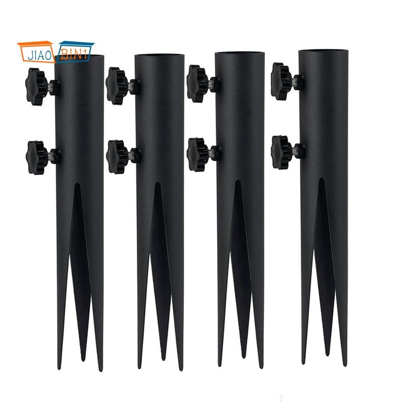 4 PCS Steel Torch Stakes, Black Metal Ground Spike Replacement Stakes ...