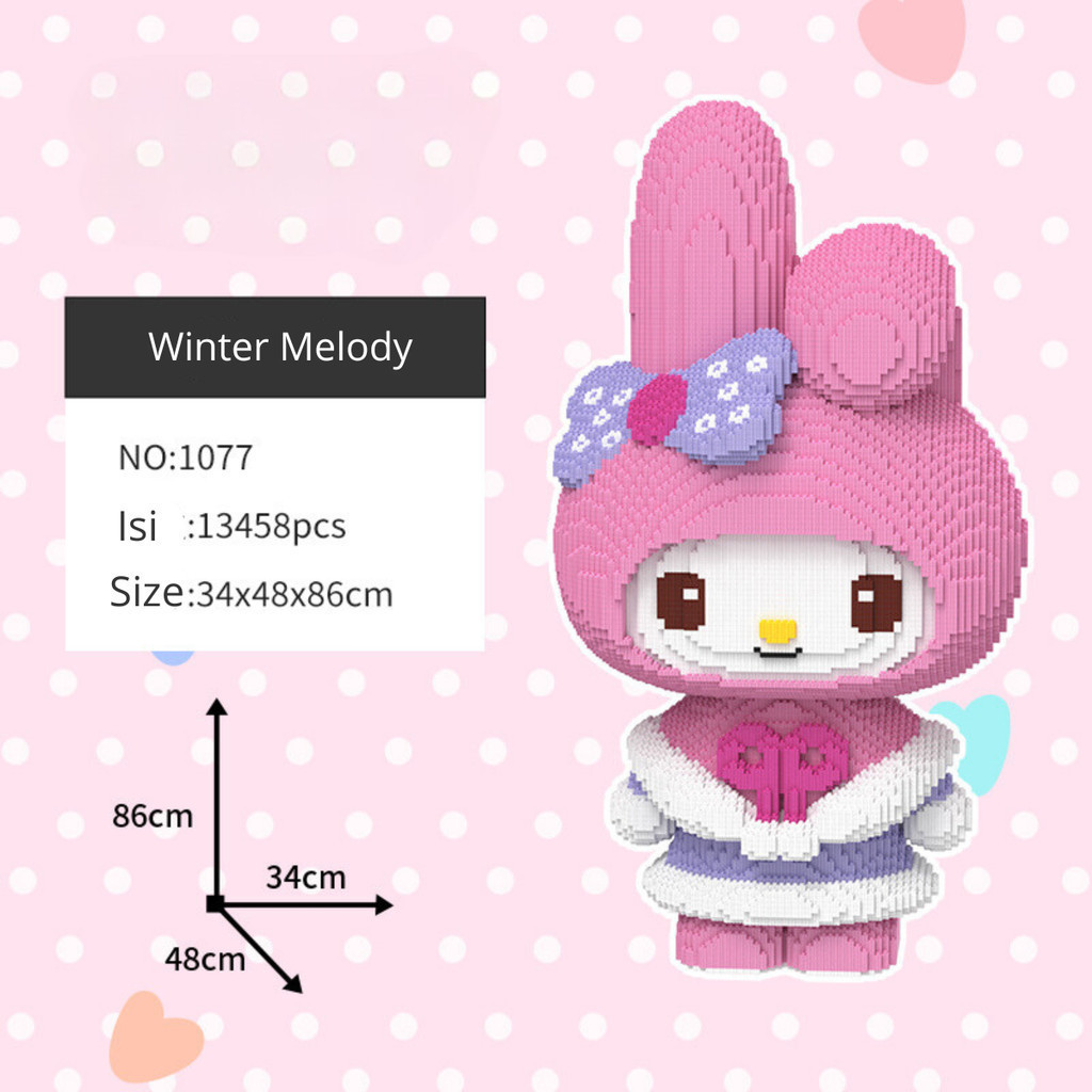 Nano Blocks Sanrio Winter Melody 3D Model, Stacking Block Toys, DIY ...