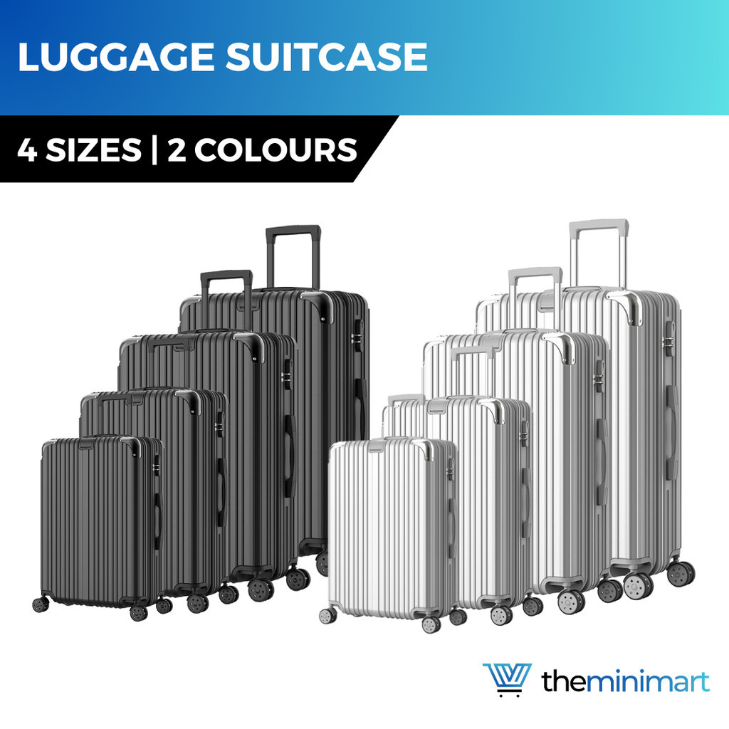 Luggage Suitcase 20in 22in 24in 28in Black Grey Durable Lightweight ...